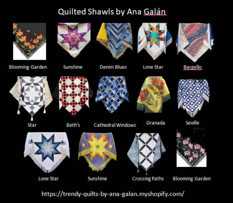 Lone Star Quilted Shawl Pattern (PDF ONLY) – Trendy Quilts by Ana Galan