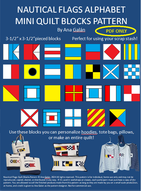 x Nautical Flags Mini Quilt Blocks Pattern (PDF ONLY) – Trendy Quilts ...